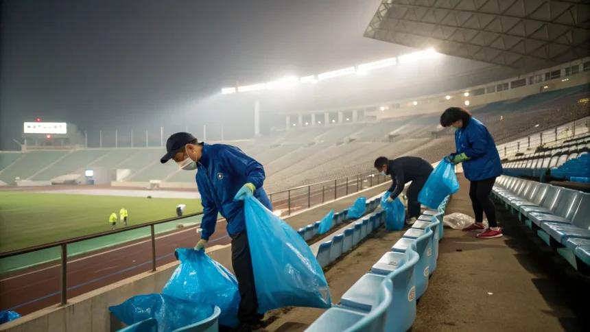 Japan Fans Clean Stadium After Match